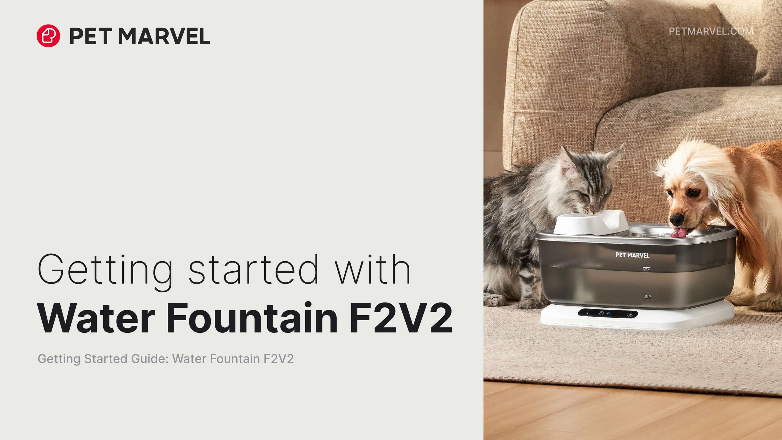 Cordless Dog Water Fountain F2 V2 Indoor Outdoor | PET MARVEL