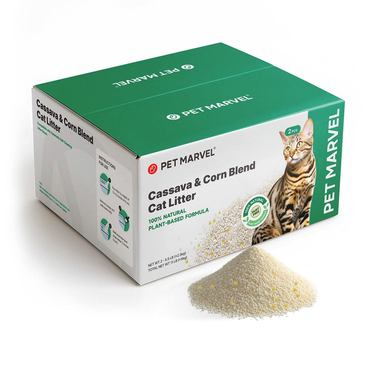 Creamy Clumping Plant-Based Cassava Cat Litter – PET MARVEL