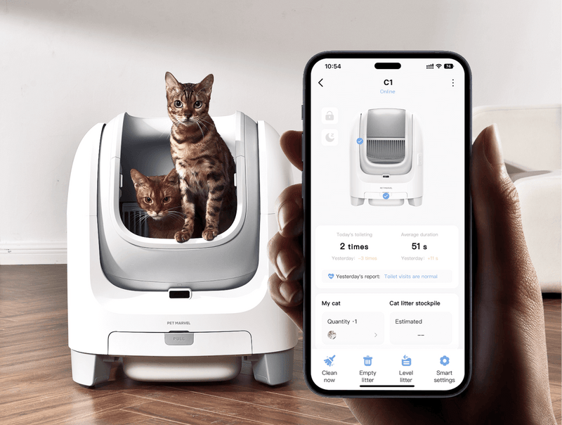 PET MARVEL C1 Open Top Self Cleaning Cat Litter Box